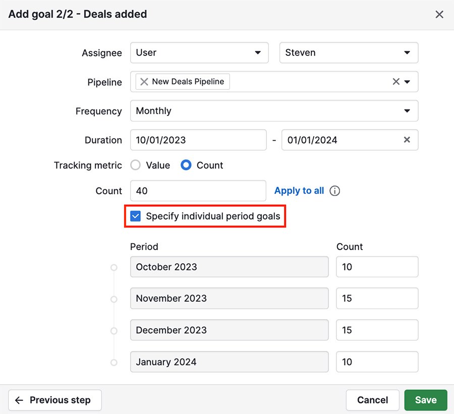 Insights: goals - Knowledge Base | Pipedrive